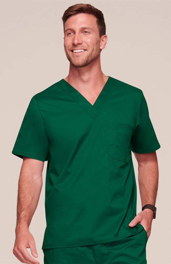 Men's V-Neck Chest Pocket Solid Scrub Top | Cherokee Uniforms