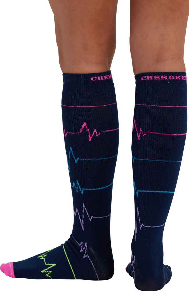 Women's Extra Wide Print Support Sock | Cherokee Uniforms